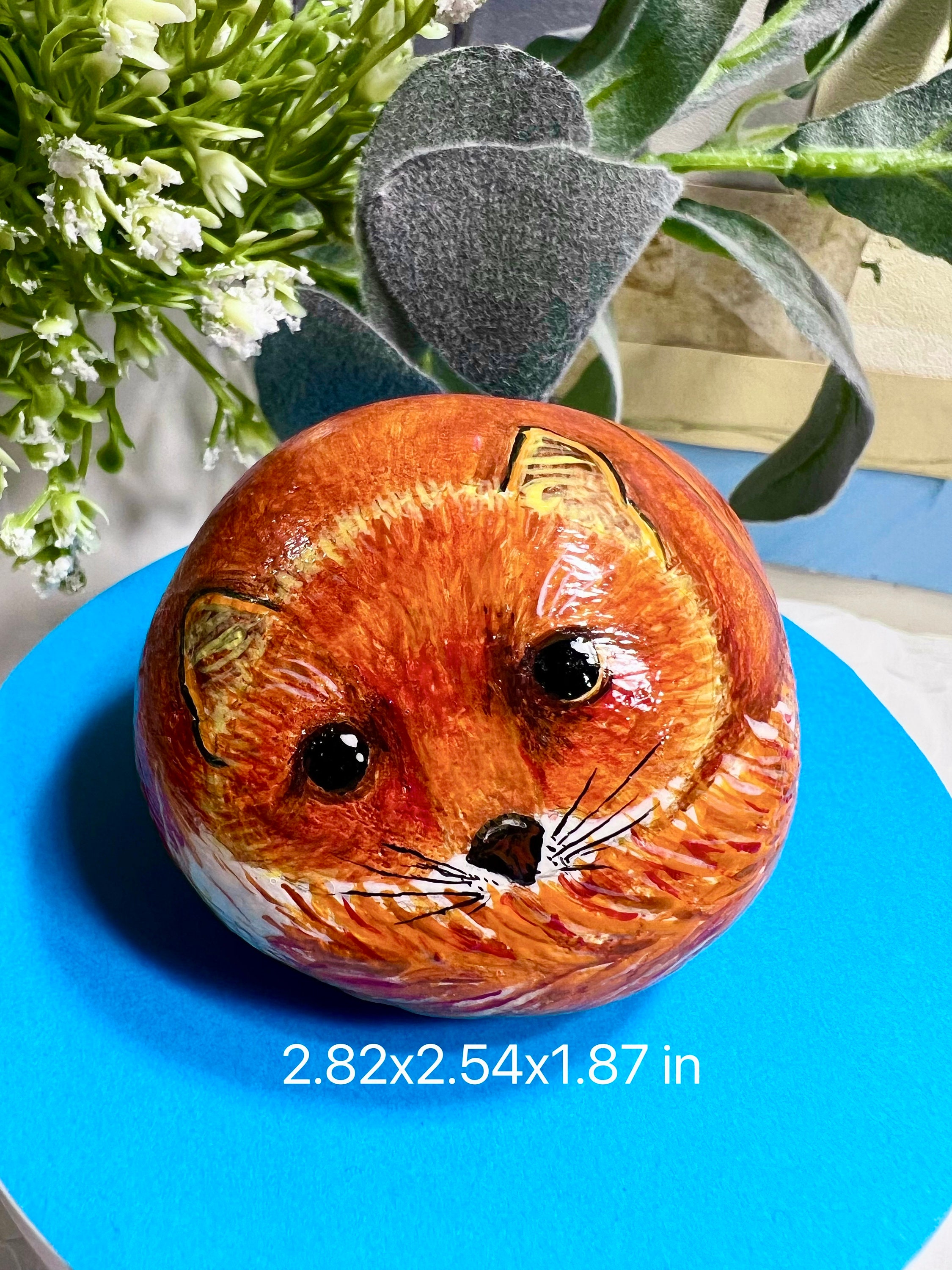 Red Fox Painted Rock. the Fox is a Symbol of Cleverness and - Etsy