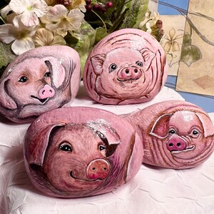 Pig Painted Rock. Pig Always Makes People Feel Gentle and - Etsy