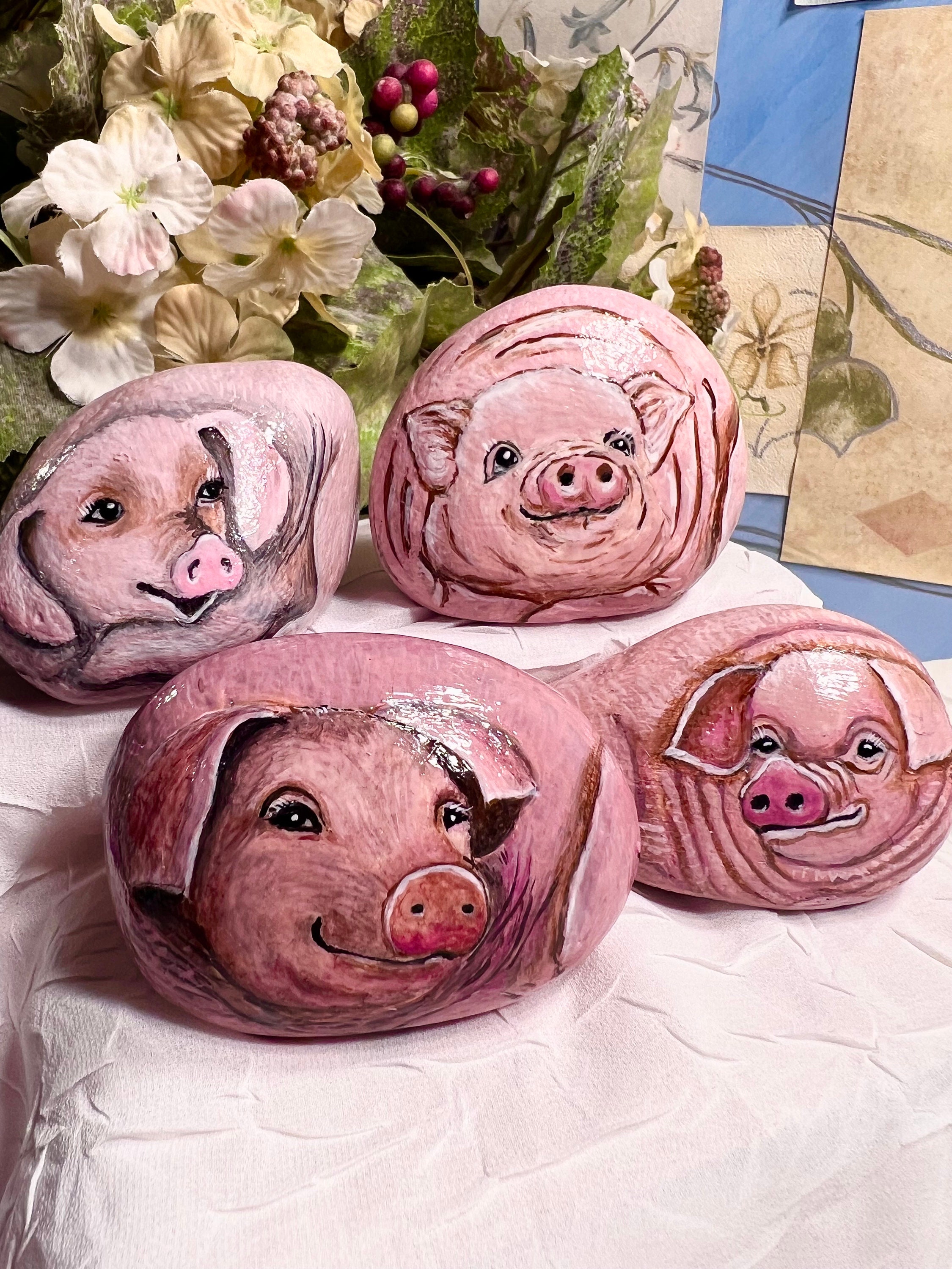 Pig Painted Rock. Pig Always Makes People Feel Gentle and - Etsy