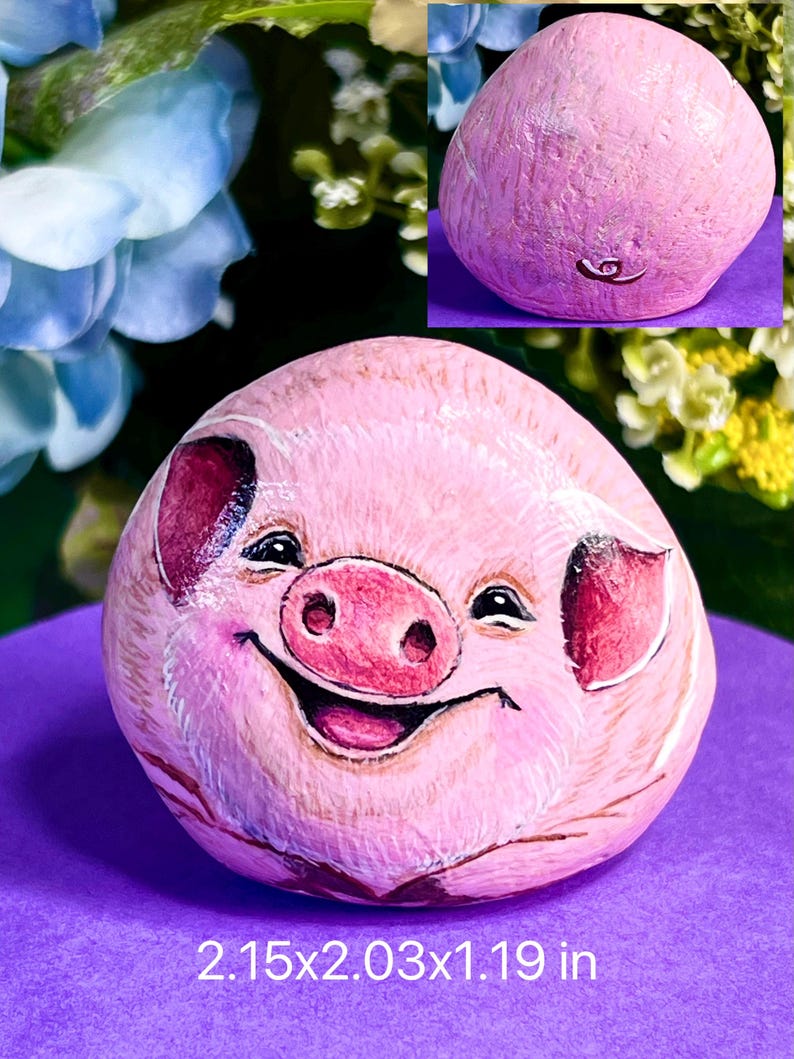 Pig Painted Rock. Pig Always Makes People Feel Gentle and Easy-going ...