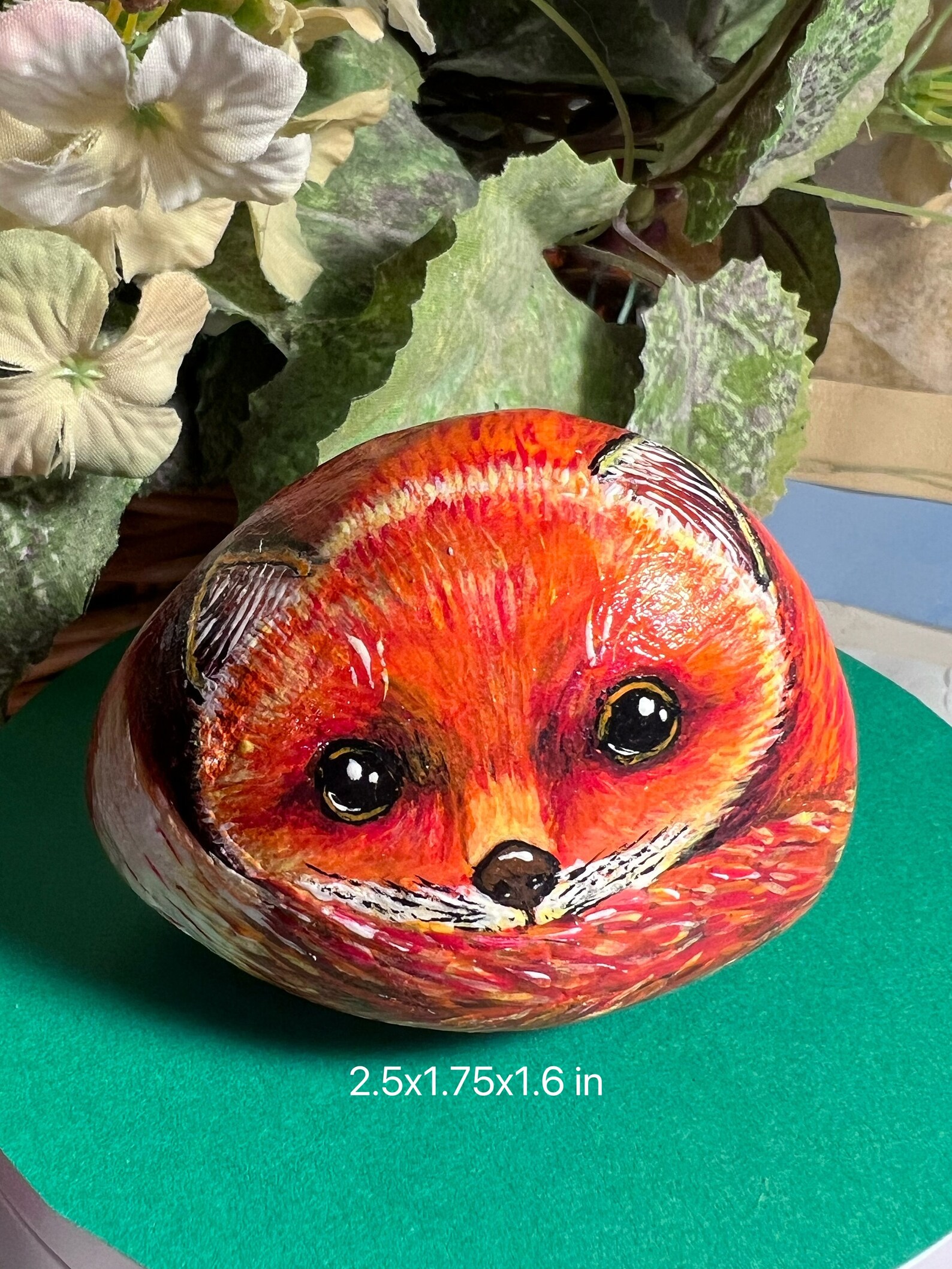 Red Fox Painted Rock. the Fox is a Symbol of Cleverness and - Etsy