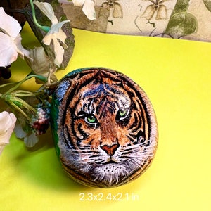 Tiger Painted Rock. Tiger is a Symbol of Auspiciousness and Bravery - Etsy