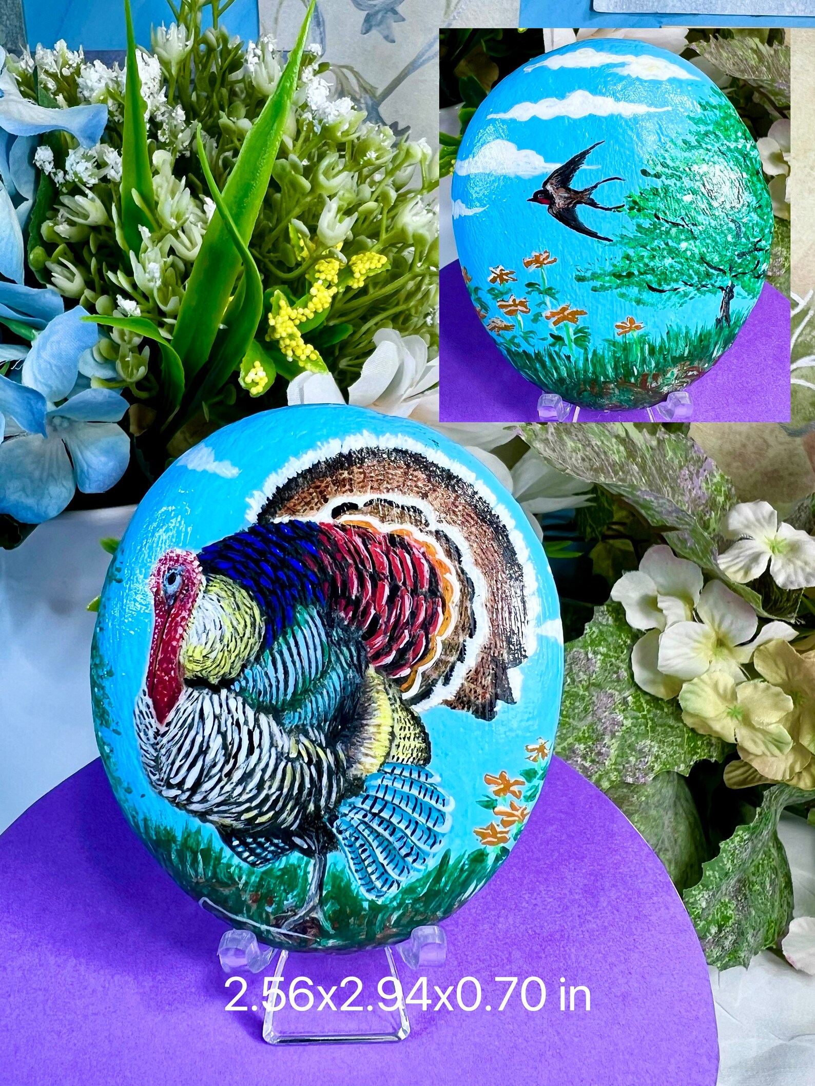 Turkey Painted Rock. A Turkey With Its Tail Spread is Very Beautiful ...