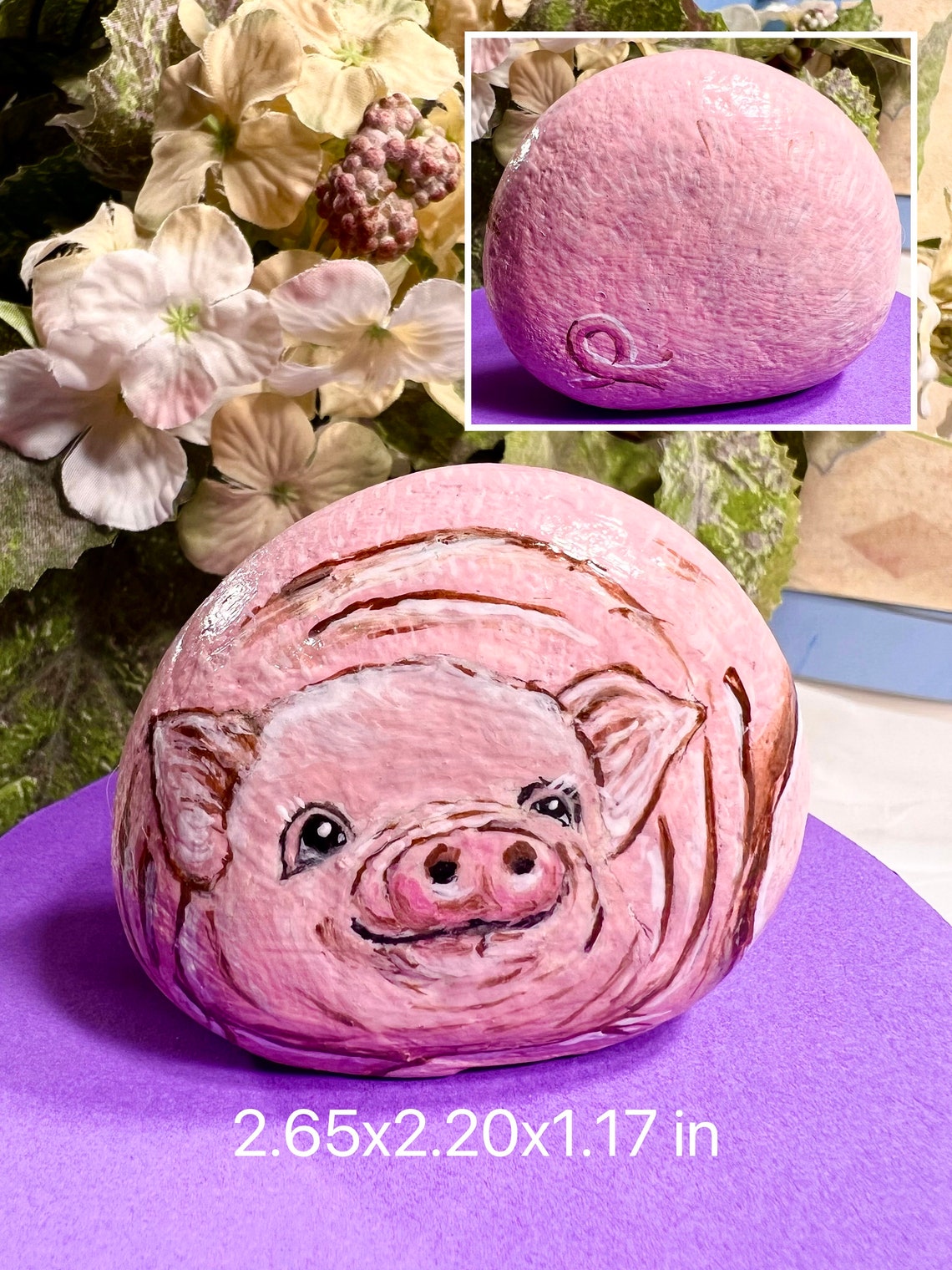 Pig Painted Rock. Pig Always Makes People Feel Gentle and - Etsy