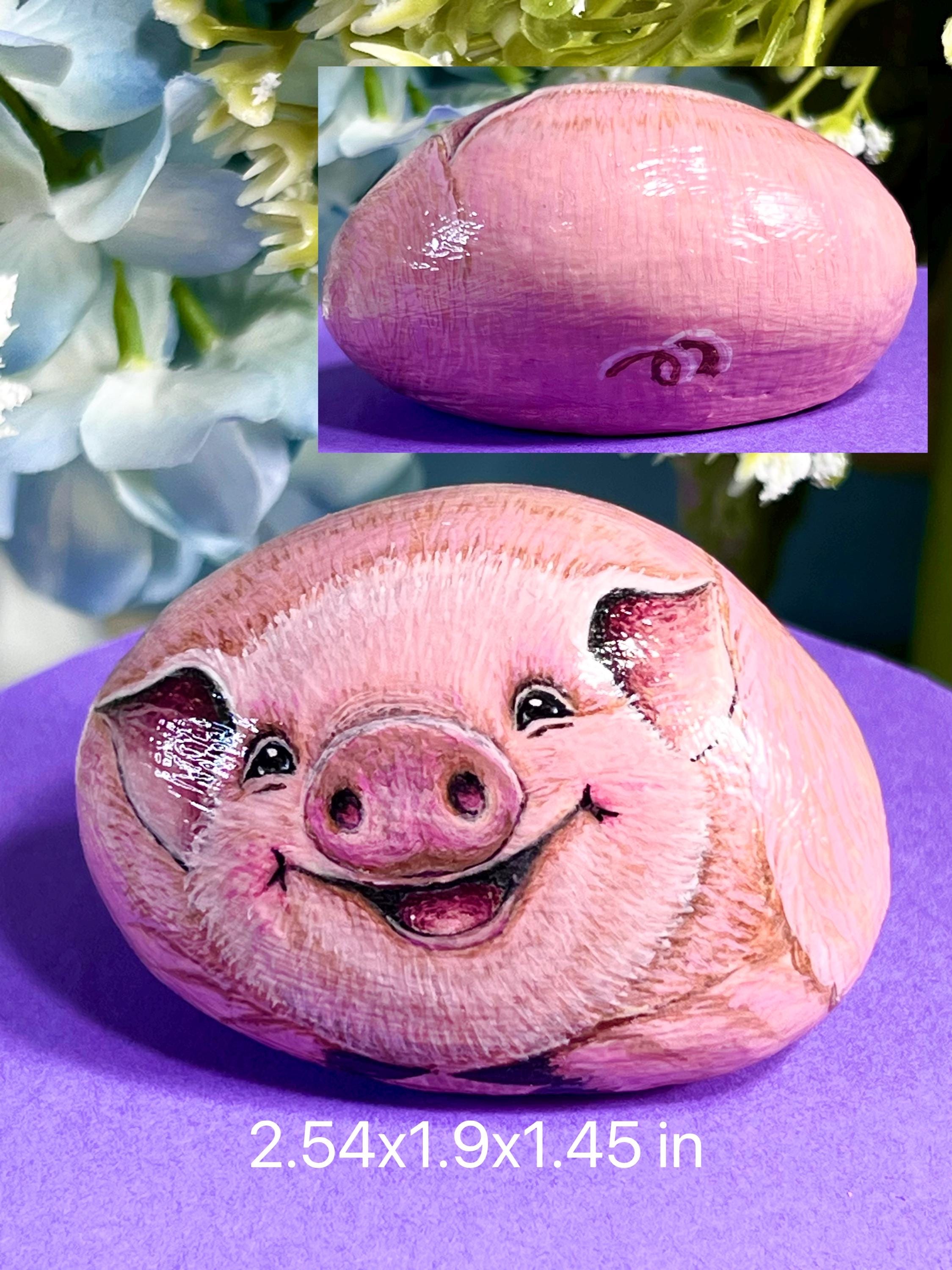 Pig Painted Rock. Pig Always Makes People Feel Gentle and Easy-going ...