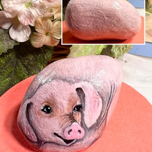 Pig Painted Rock. Pig Always Makes People Feel Gentle and - Etsy