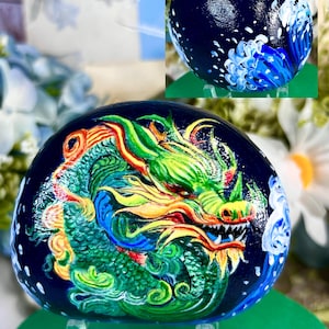 Colorful Dragon Painted Rock - Etsy