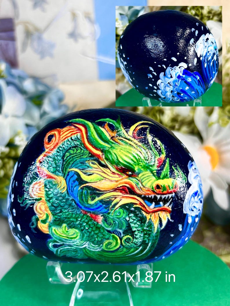 Colorful Dragon Painted Rock - Etsy