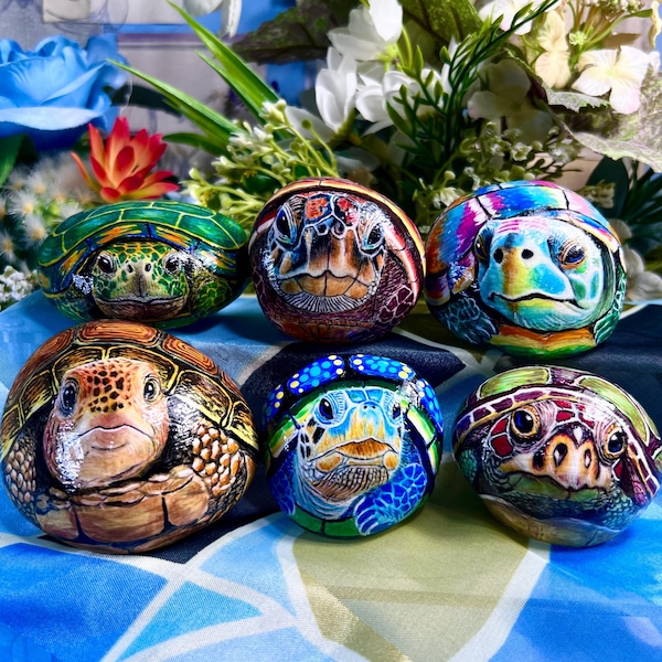 Painted Turtle Rock - Etsy