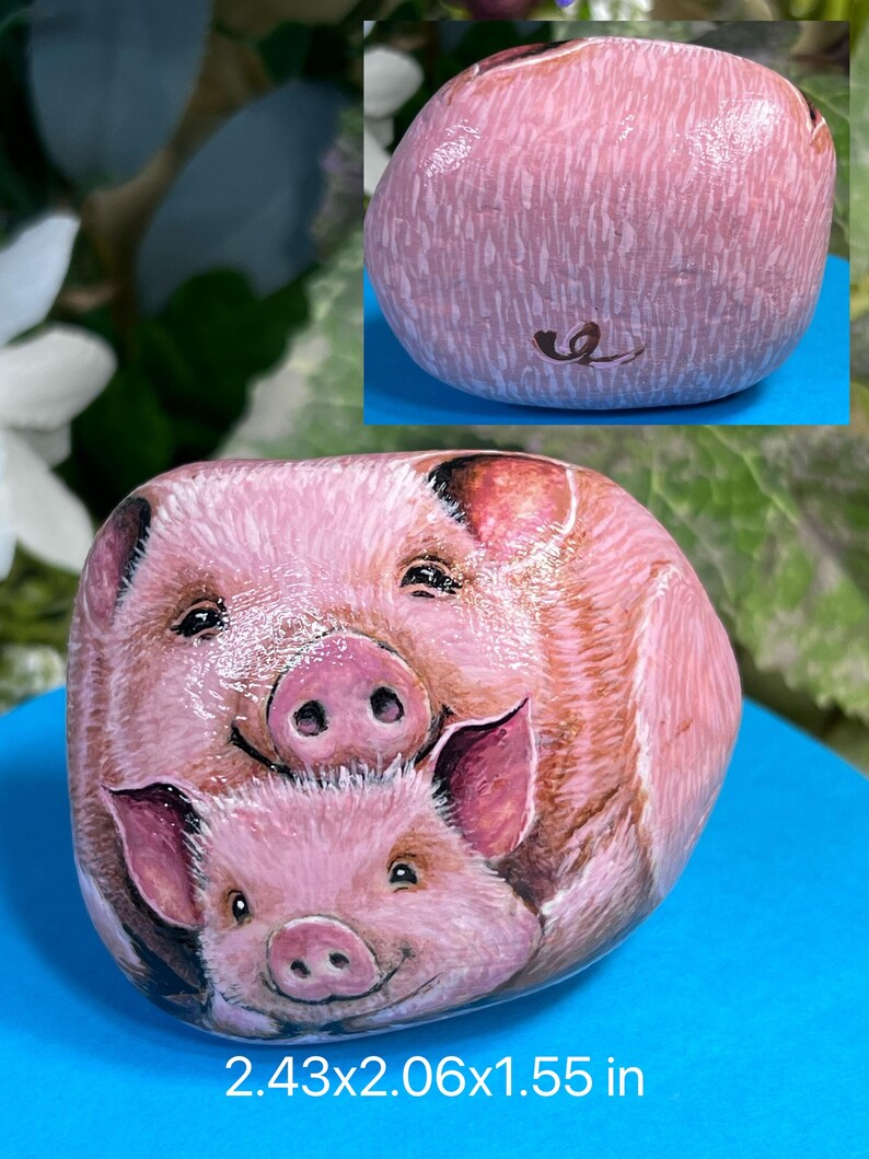 Pig Painted Rock. Pig Always Makes People Feel Gentle and Easy-going ...