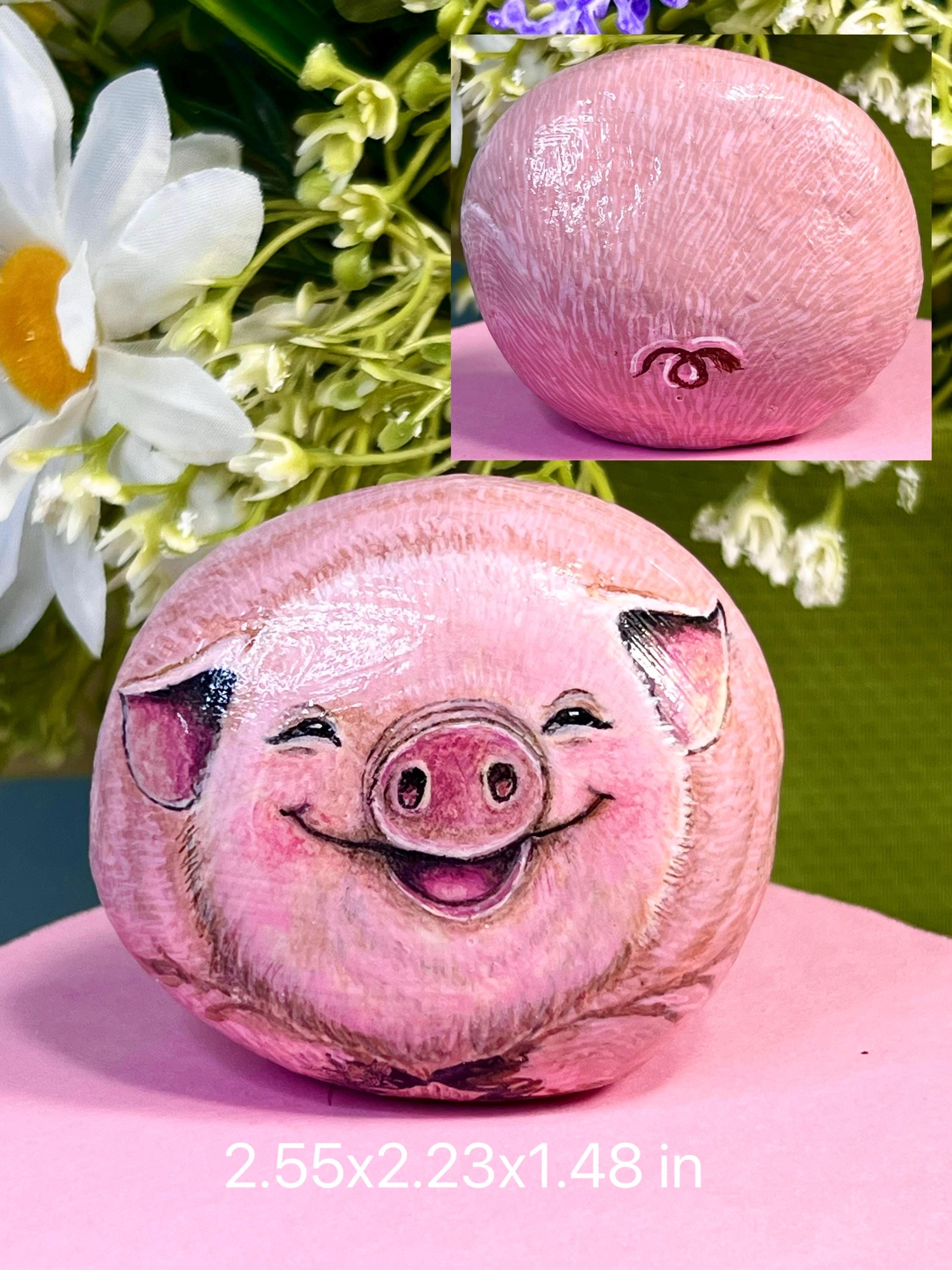 Pig Painted Rock. Pig Always Makes People Feel Gentle and Easy-going ...