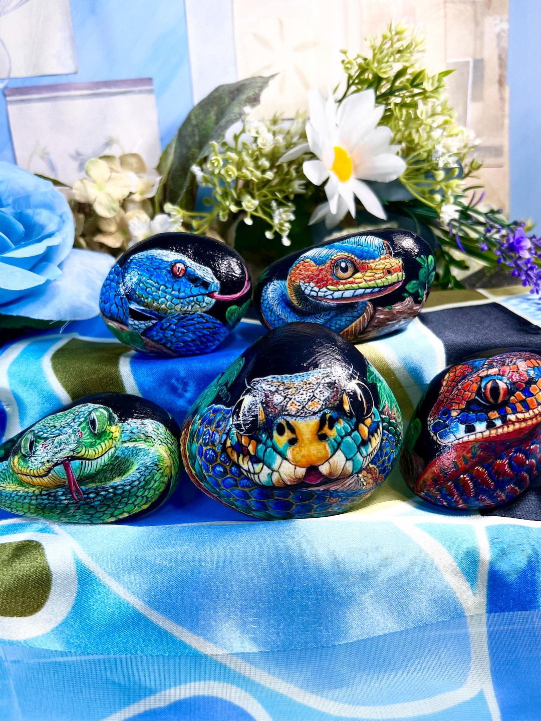 Snake Painted Rock. the Snake is a Symbol of Spirituality, Wisdom and ...