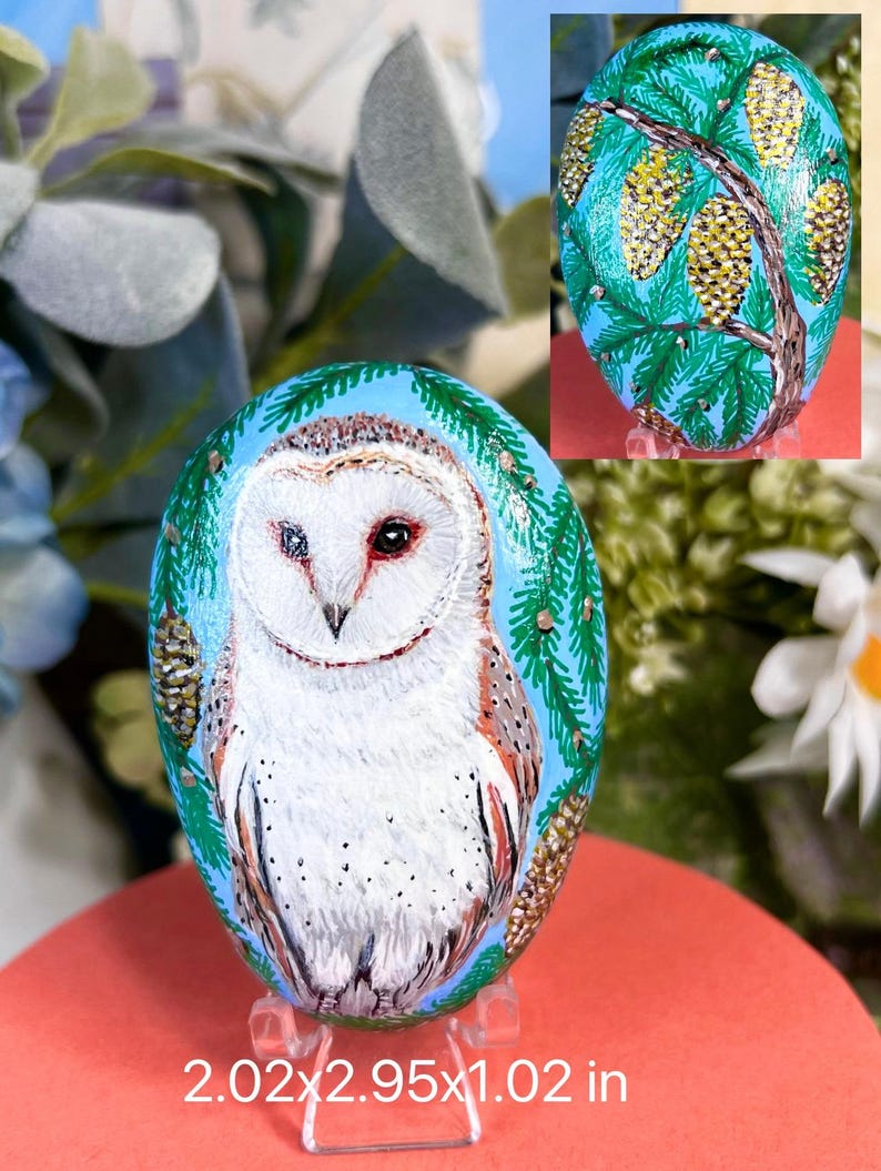 Barn Owl Painted Rock. Owl is the Incarnation of Wisdom and Patron ...