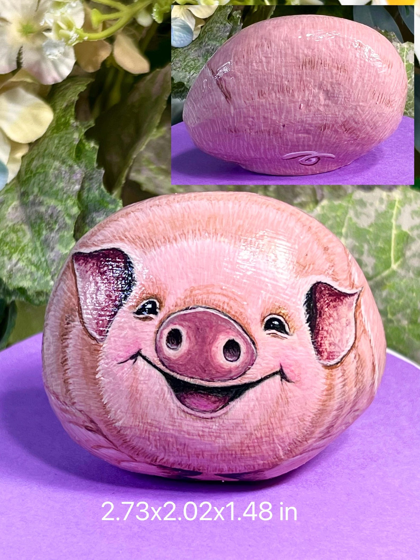 Pig Painted Rock. Pig Always Makes People Feel Gentle and Easy-going ...