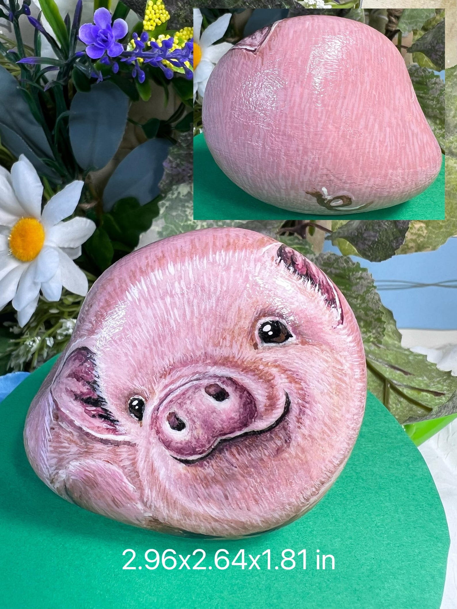 Pig Painted Rock. Pig Always Makes People Feel Gentle and Easy-going ...