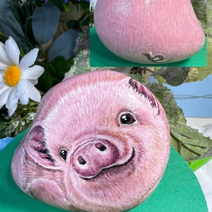 Pig Painted Rock. Pig Always Makes People Feel Gentle and Easy-going ...