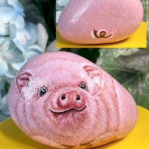 Pig Painted Rock. Pig Always Makes People Feel Gentle and Easy-going ...