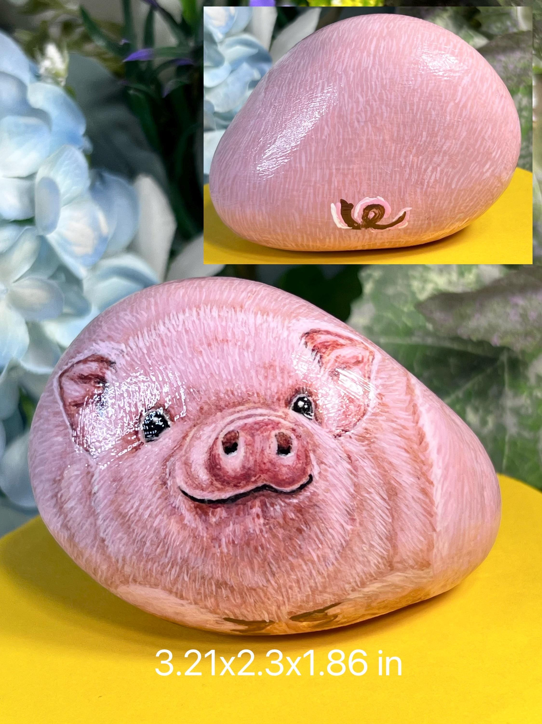 Pig Painted Rock. Pig Always Makes People Feel Gentle and Easy-going ...