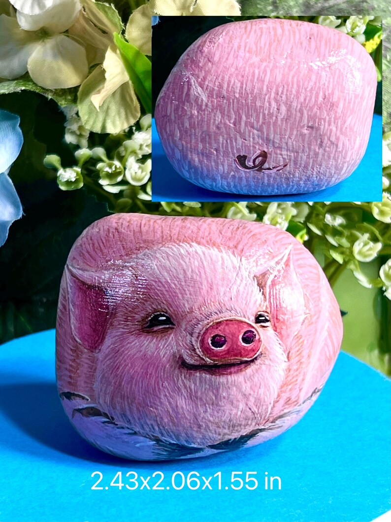 Pig Painted Rock. Pig Always Makes People Feel Gentle and Easy-going ...