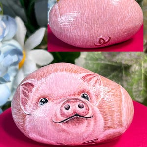 Pig Painted Rock. Pig Always Makes People Feel Gentle and Easy-going ...
