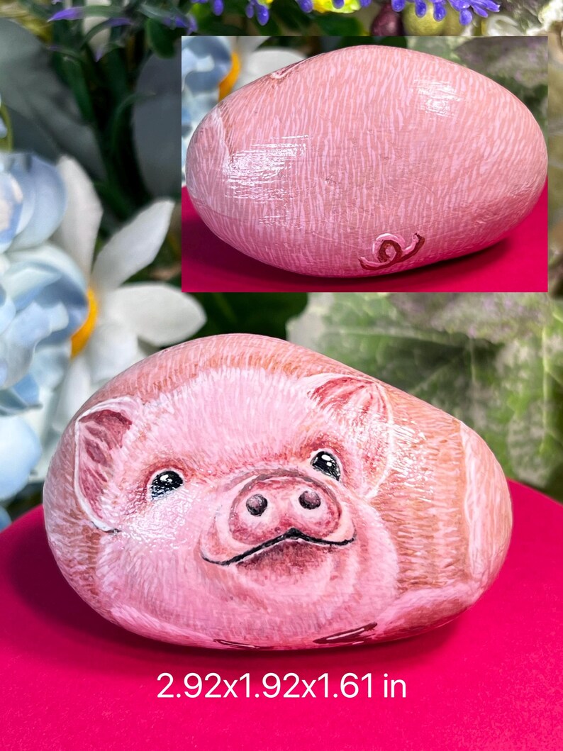 Pig Painted Rock. Pig Always Makes People Feel Gentle and Easy-going ...