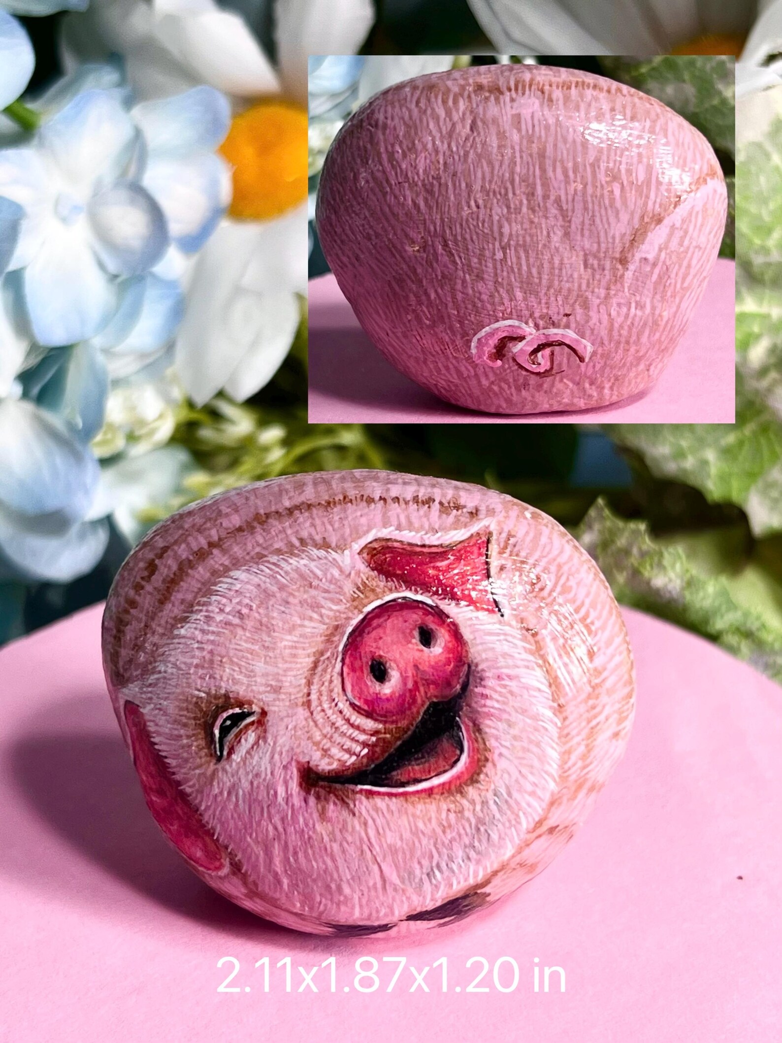 Pig Painted Rock. Pig Always Makes People Feel Gentle and Easy-going ...