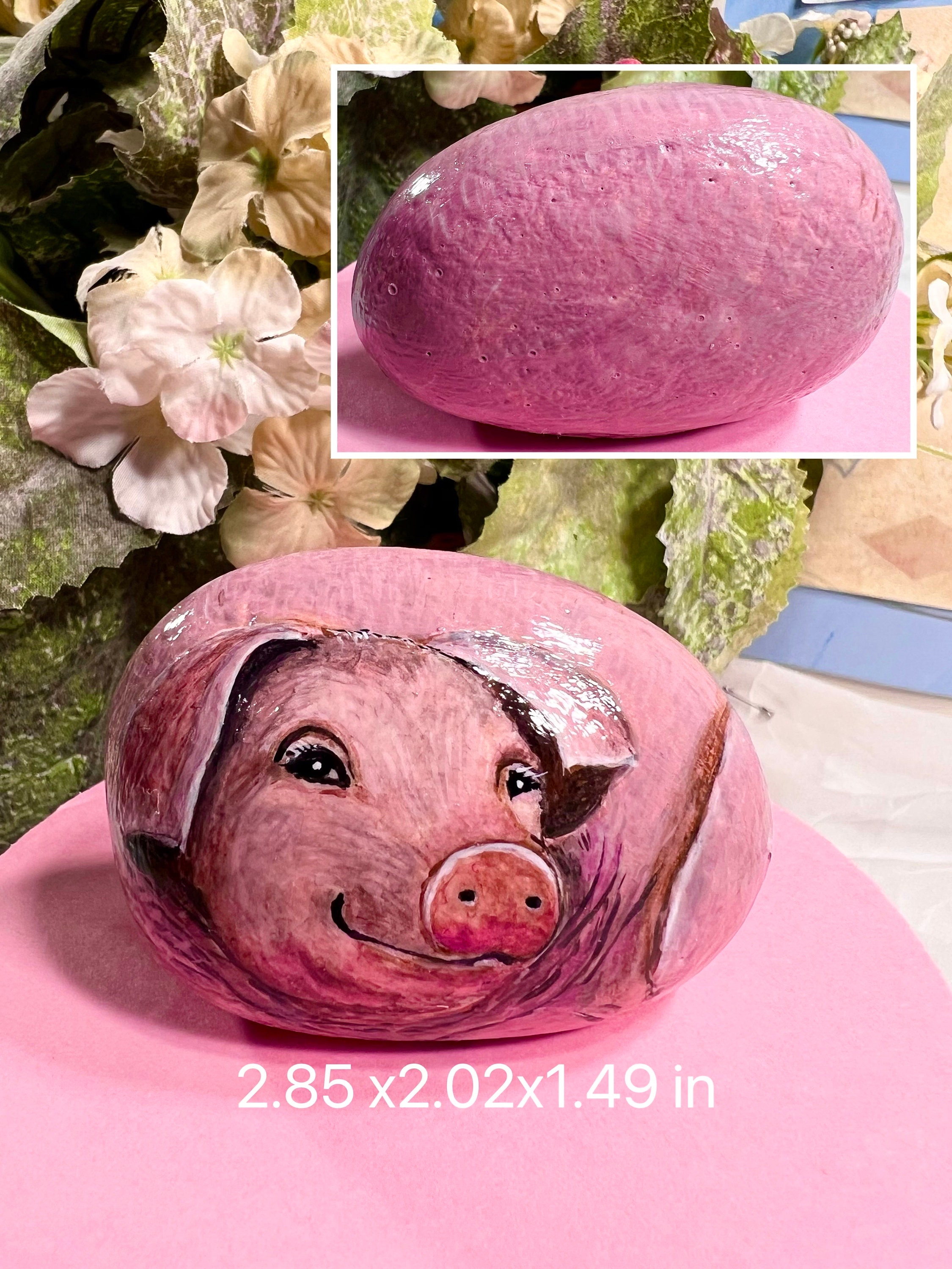 Pig Painted Rock. Pig Always Makes People Feel Gentle and - Etsy