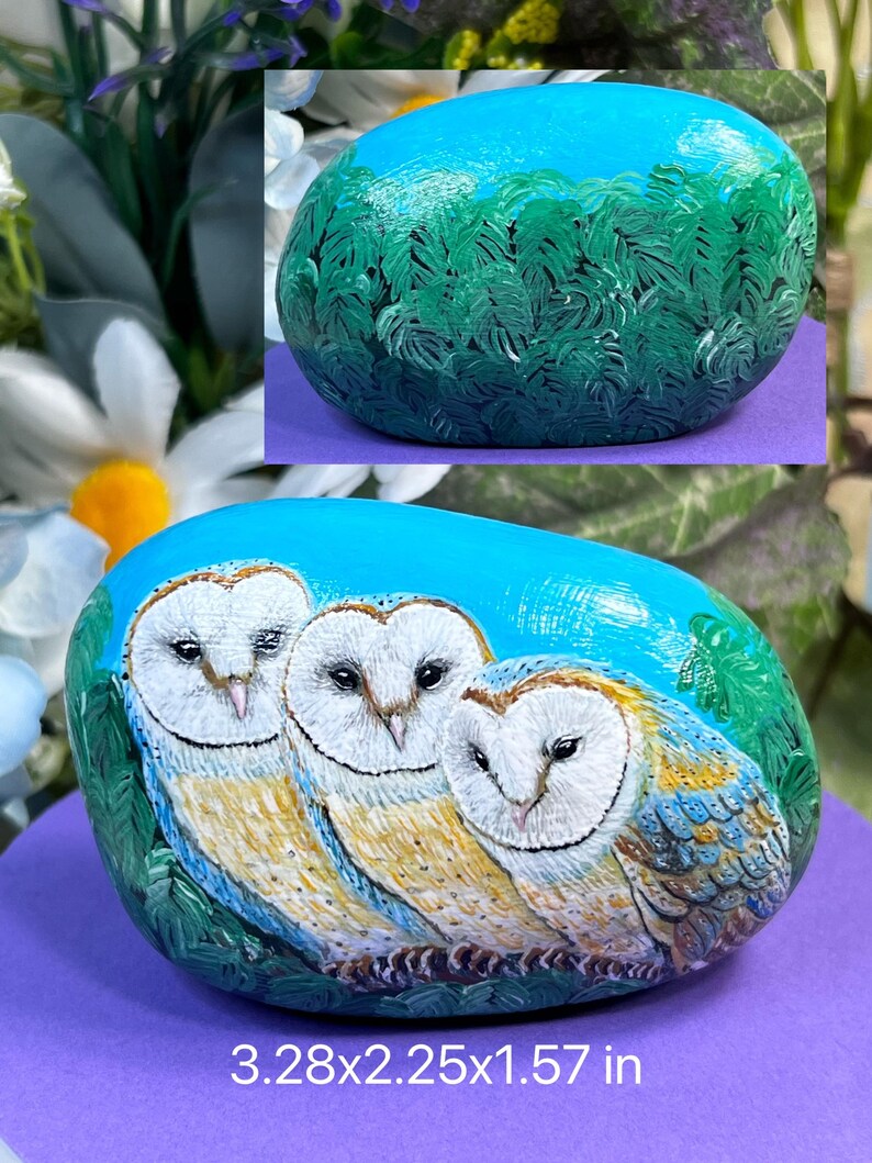 Barn Owl Painted Rock. Owl is the Incarnation of Wisdom and Patron ...
