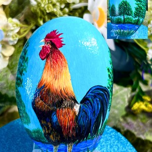 Rooster Painted Rock. the Rooster is a Symbol of Sunshine and ...