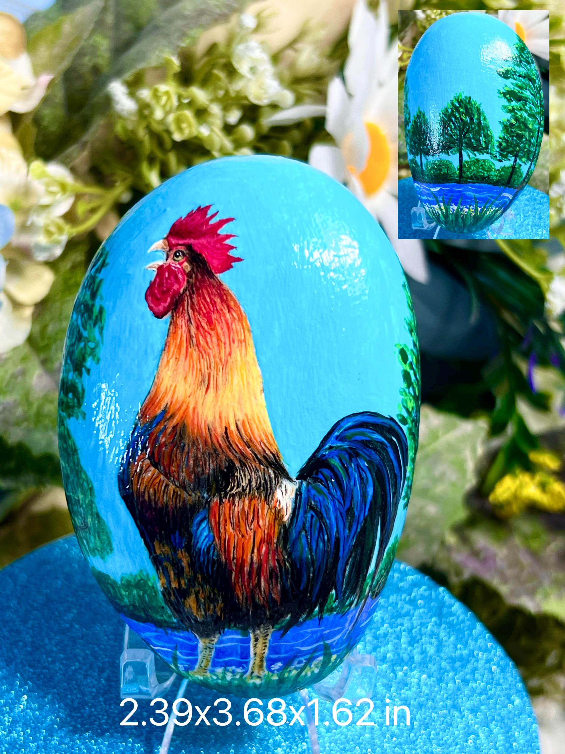 Rooster Painted Rock. the Rooster is a Symbol of Sunshine and ...
