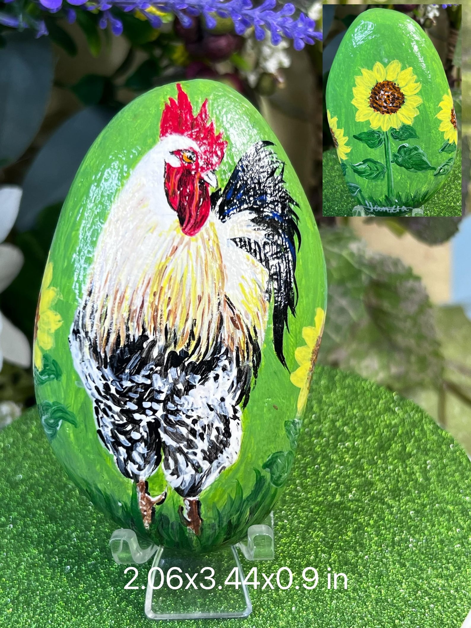 Rooster Painted Rock. the Rooster is a Symbol of Sunshine and ...