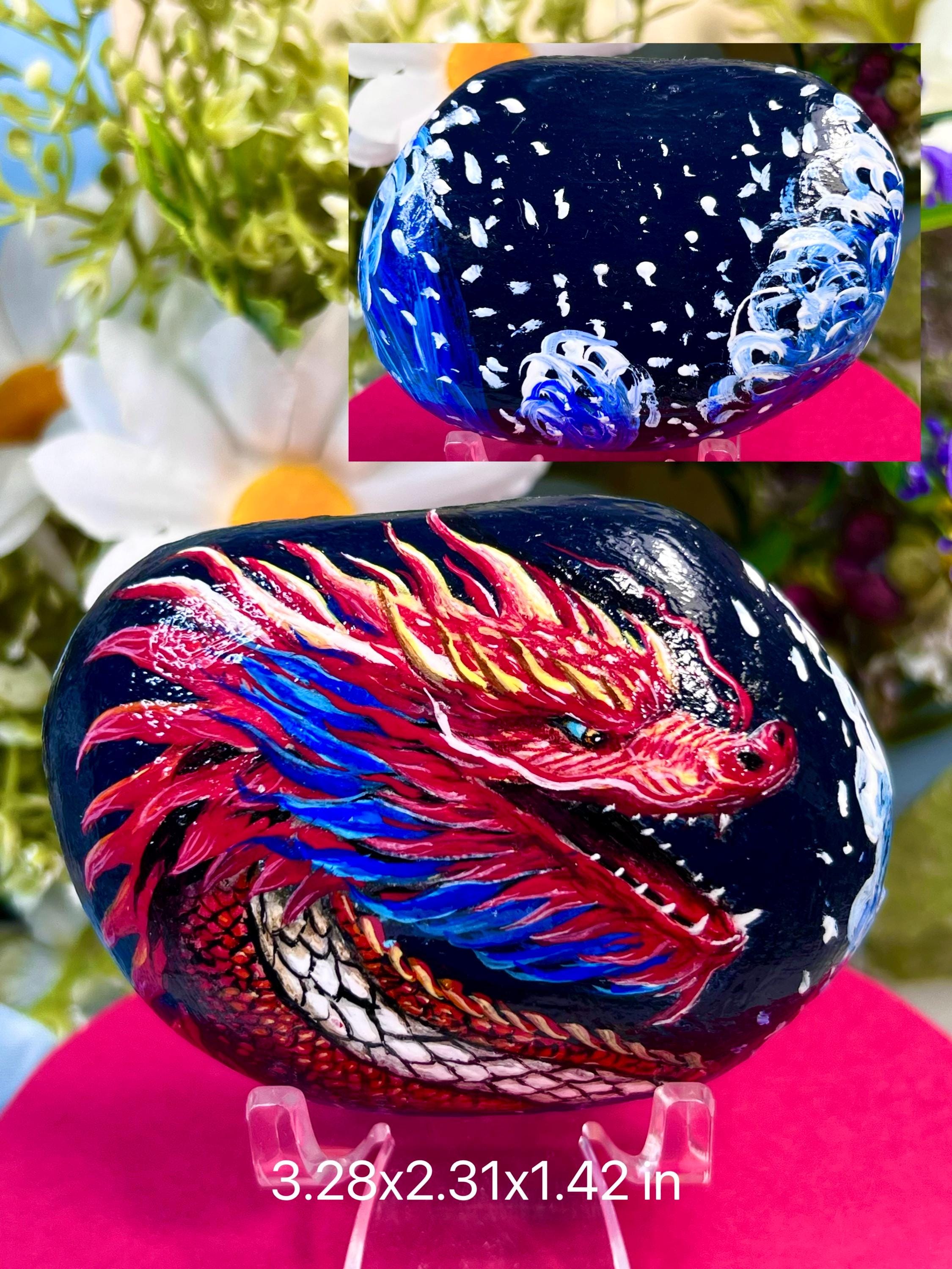 Colorful Dragon Painted Rock - Etsy