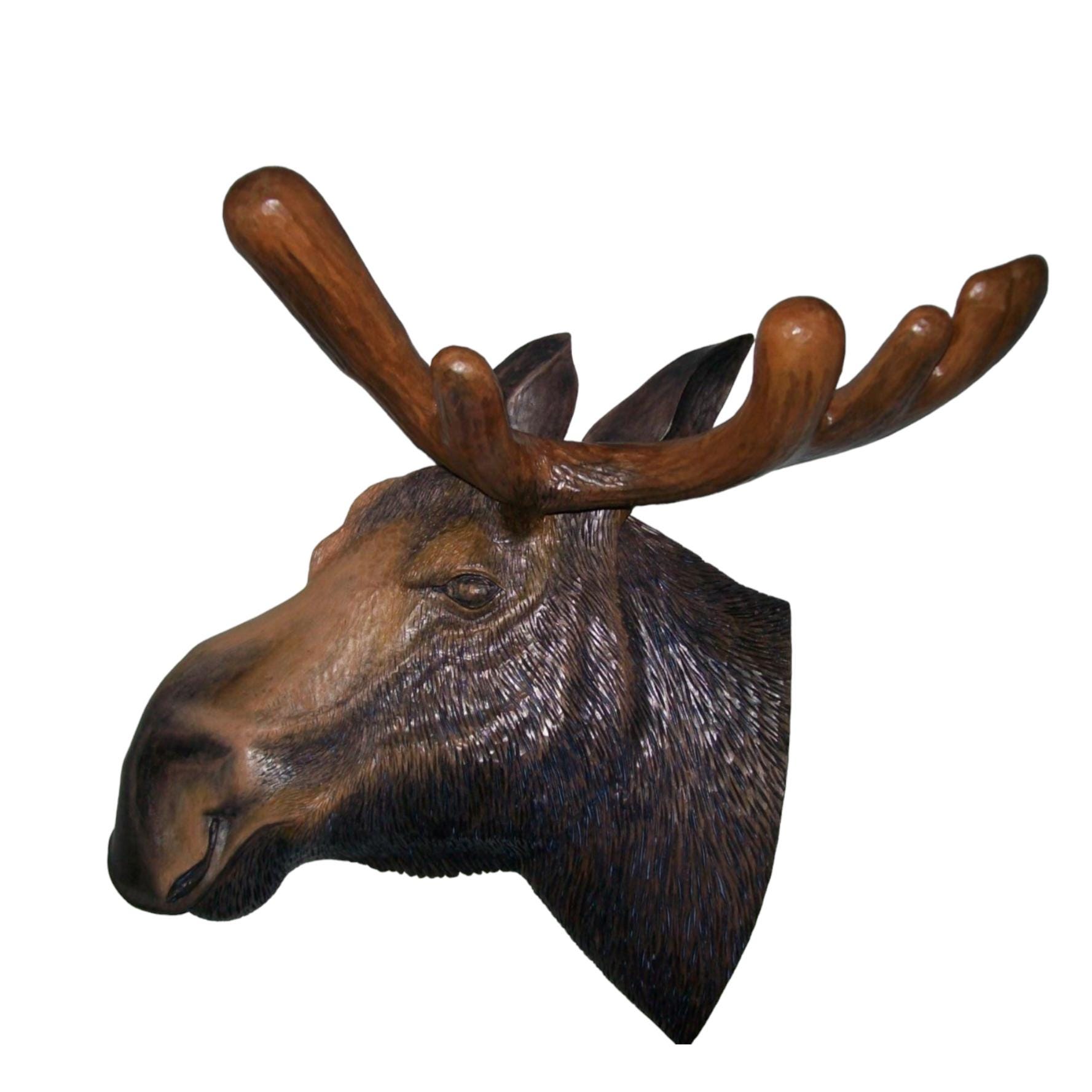 Wooden Moose, Wooden Wall Decor, Wooden Animals Statue, Hunting Gift ...