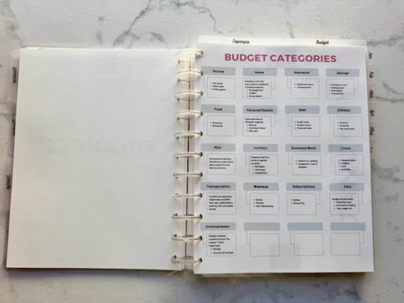 Budget Categories Worksheet - Etsy