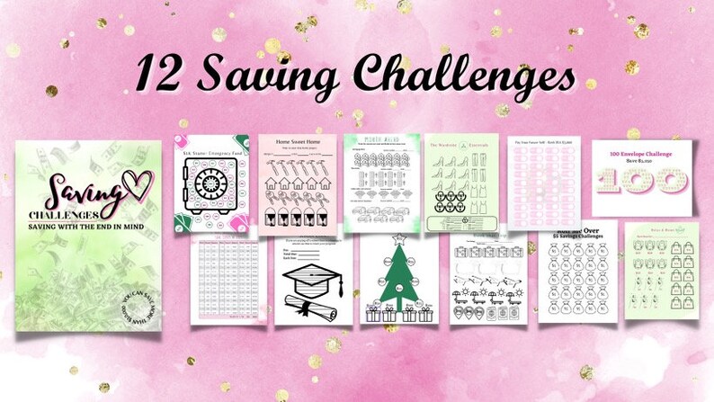 12 Saving Challenges. - Etsy