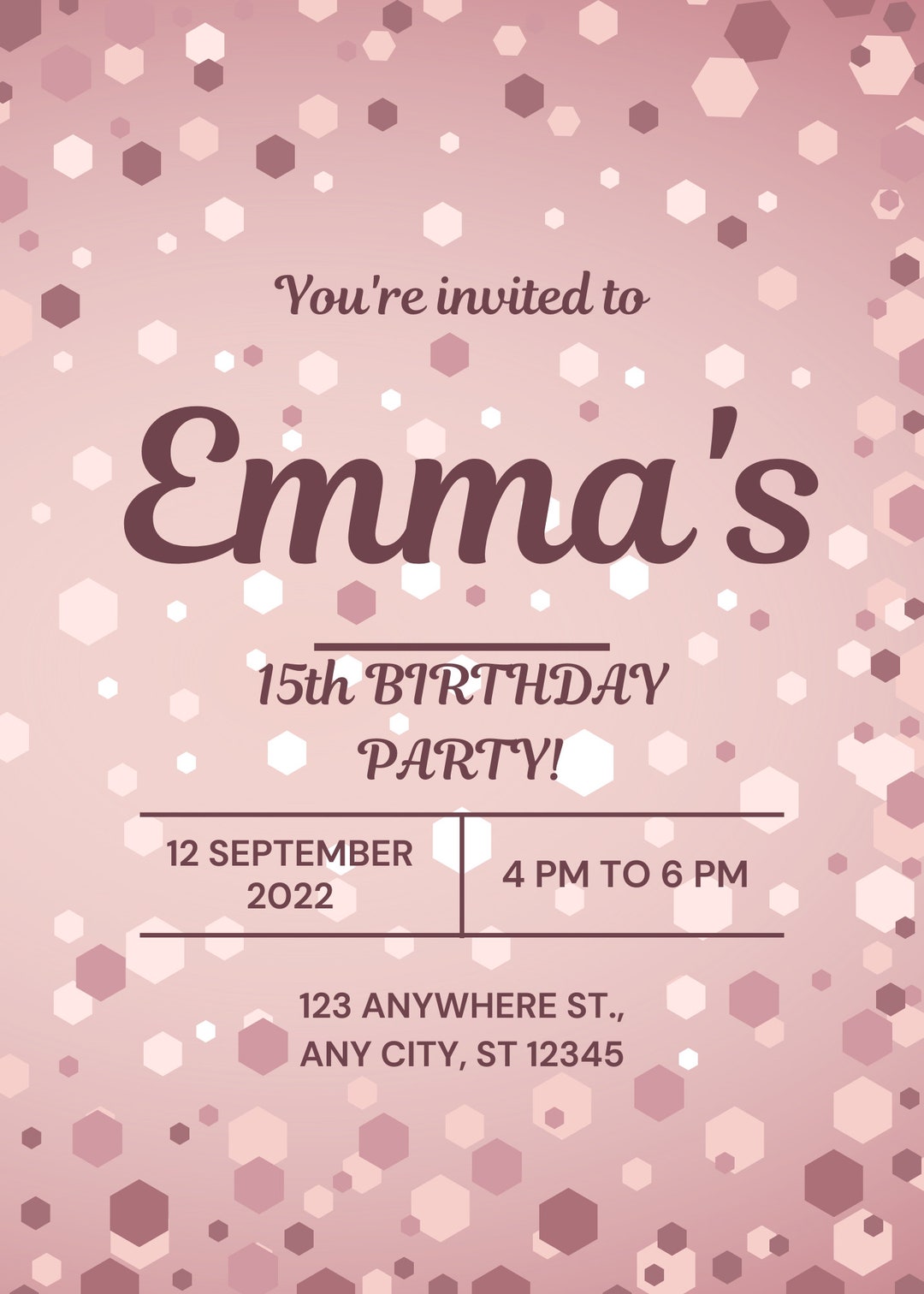 Rose Gold Glitter Birthday Invitation Templates - Etsy