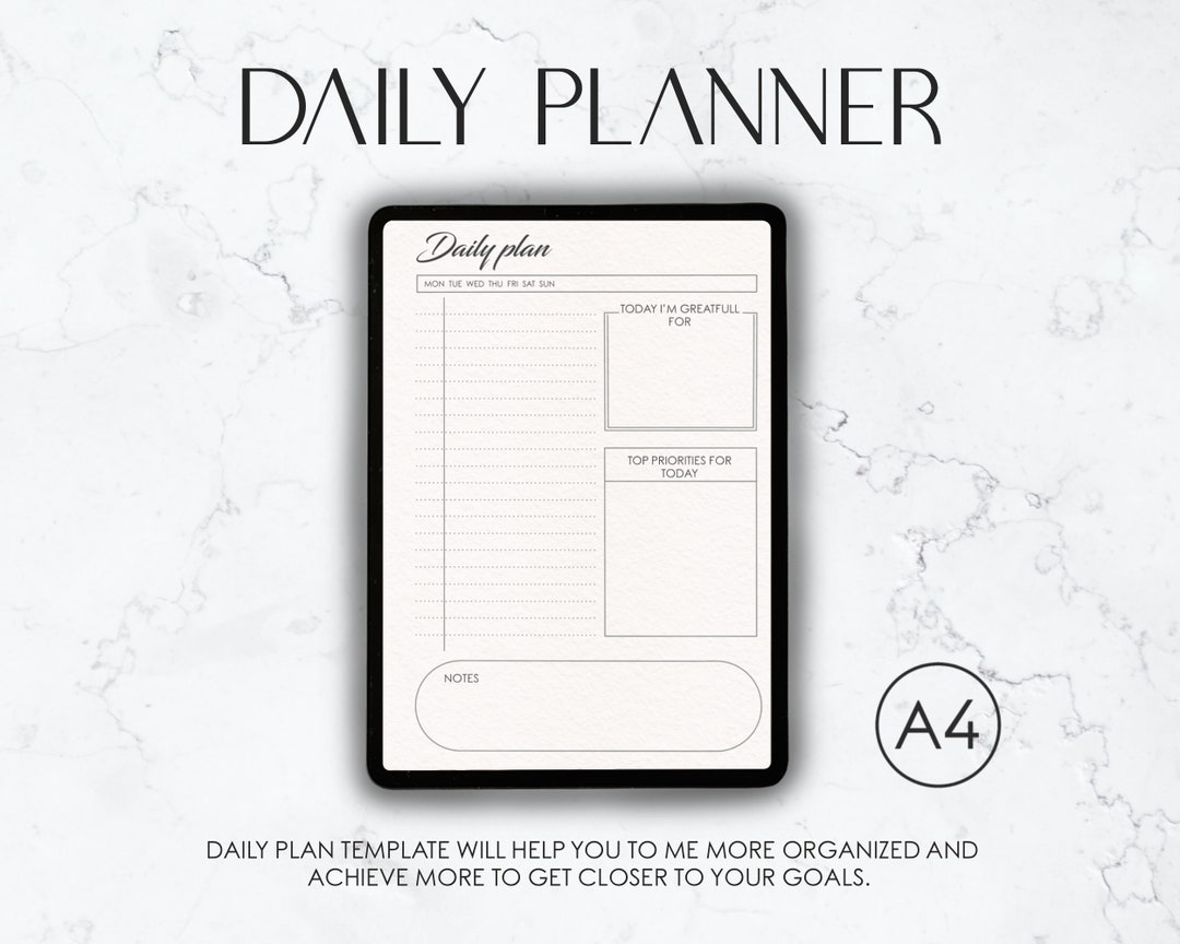 IPad Planner Printable Daily Planner Template Printable Daily Schedule ...