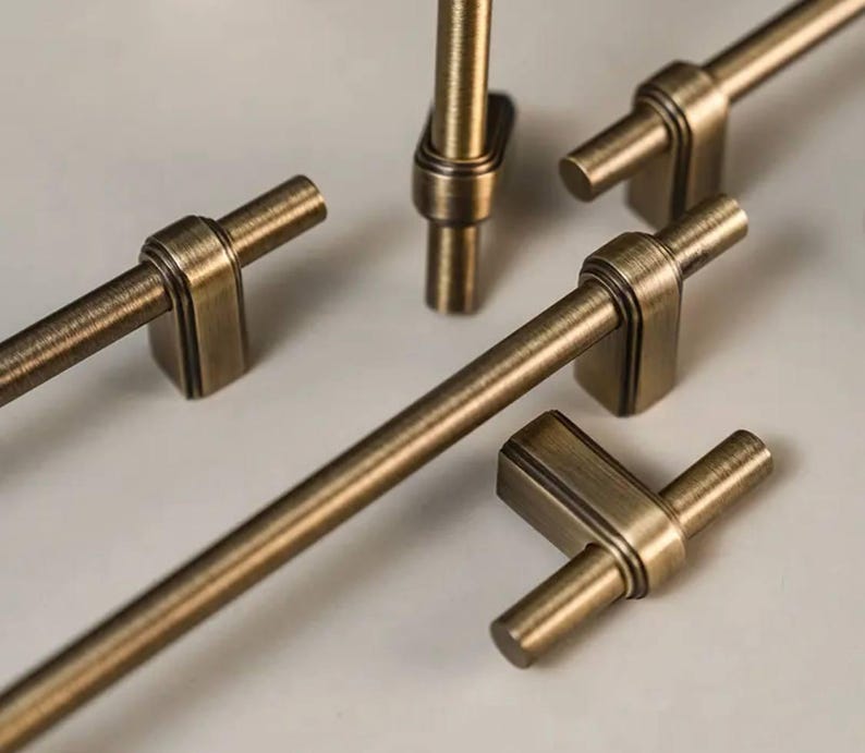 Bronze Metal Long Door Handles Large Metal Bar Pulls Knobs Modern ...