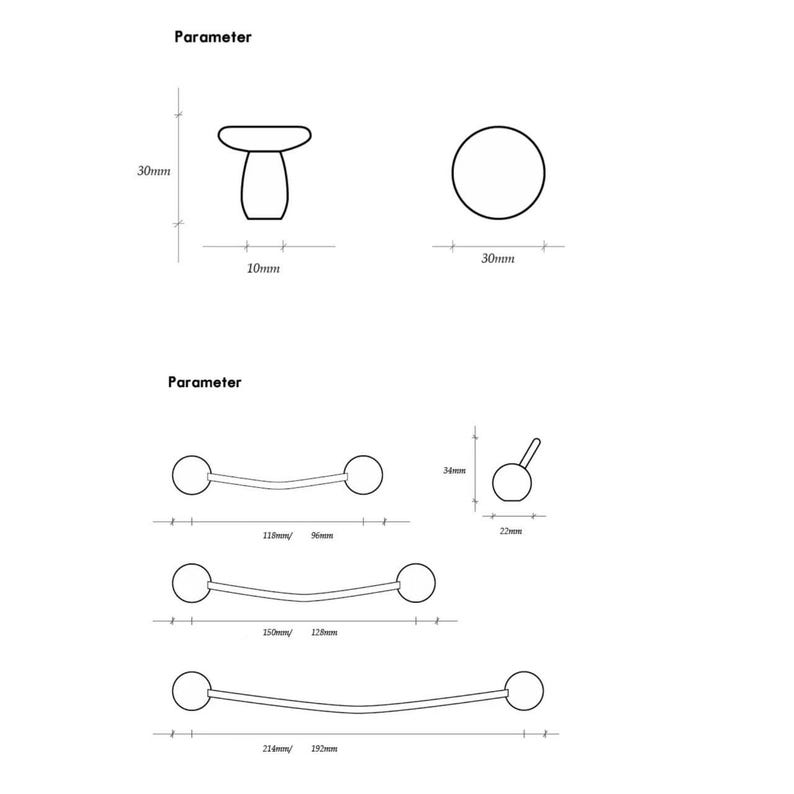 Modern Unusually Shaped Cabinet Handles Kitchen Knob Pull Wardrobe ...