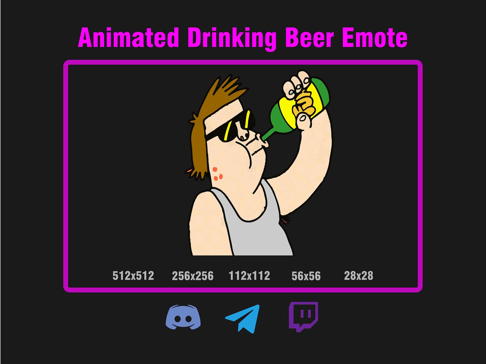 Animated Beer Drinking Emote for Twitch Discord Telegram Gif - Etsy