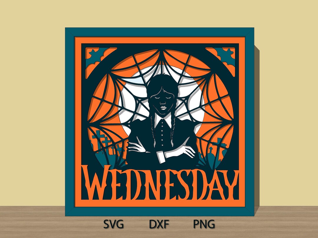 Wednesday Shadow Box Svg Jenna Ortega Layered Cardstock Template ...
