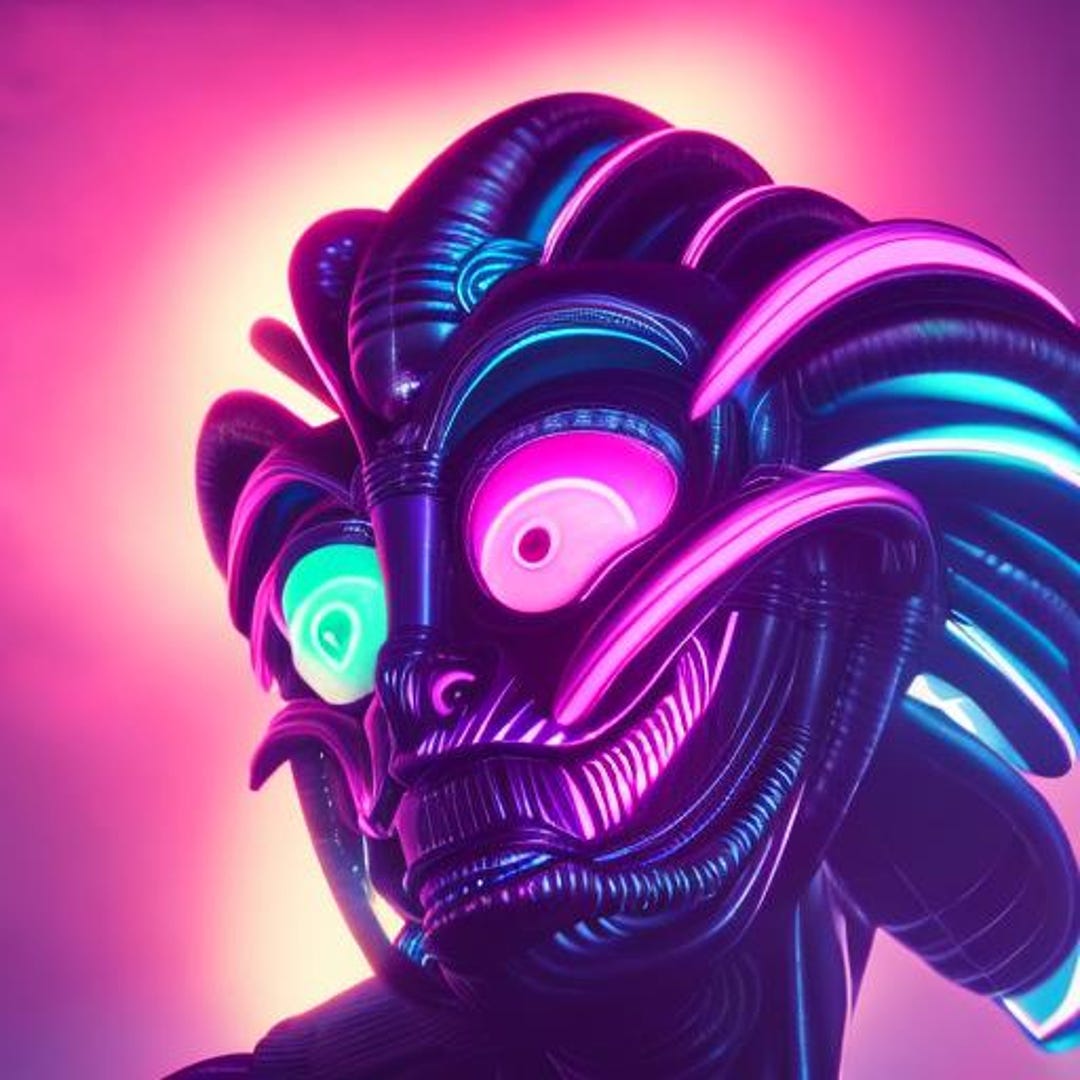 Custom Neon Alien PFP Commission for Twitch - Etsy