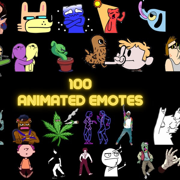 100 Animated Twitch Emotes - Etsy