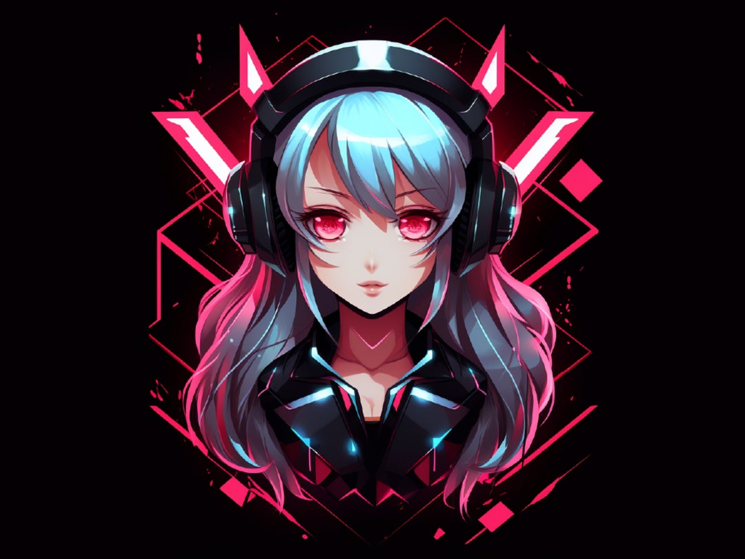 Anime Girl PFP for Twitch Discord Streamer Gaming Logo Profile Picture ...