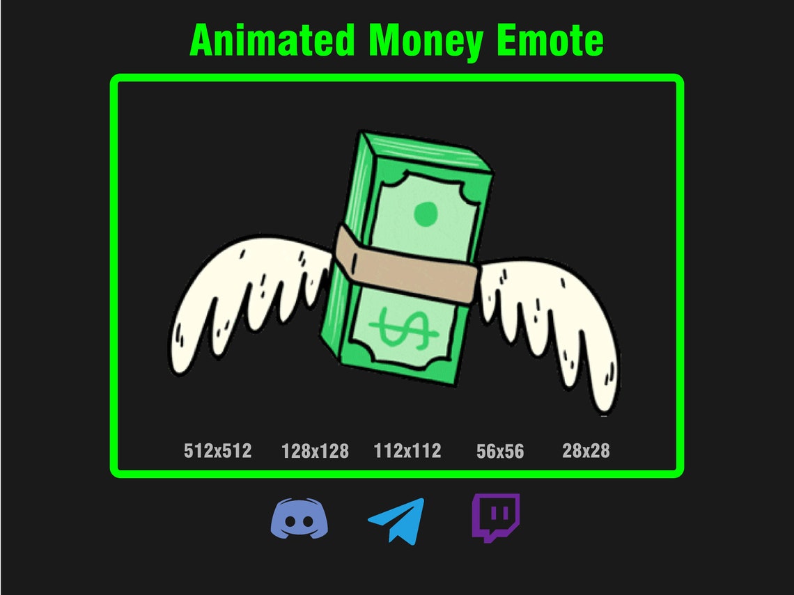 Money Wings Emoji Donation Animated Emote for Twitch Discord - Etsy