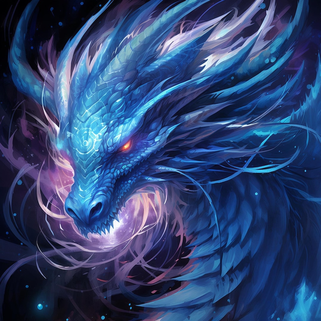 Sapphire Dragon Twitch Profile Picture and Banner Fantasy Pfp Art - Etsy