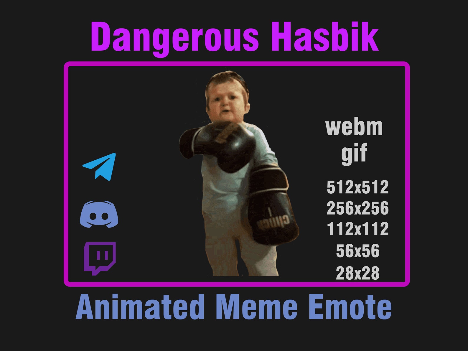 Animated Meme Emote for Twitch Discord Hasbulla Hasbik - Etsy Australia