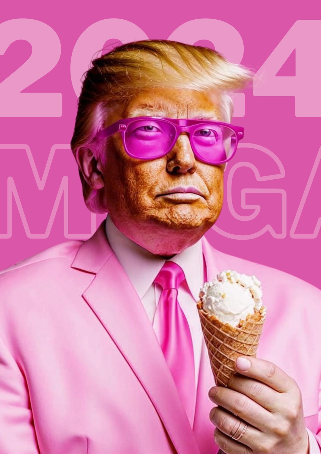 Donald Trump Eats Ice Cream MAGA 2024 - Etsy Hong Kong