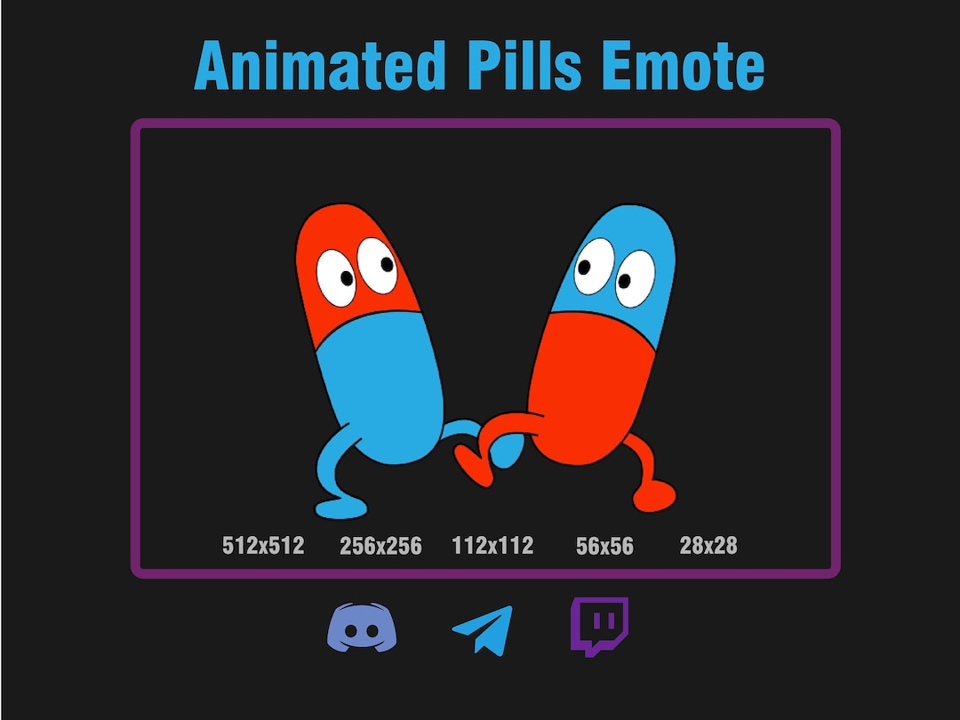 Animated Pills Emote / Sticker for Twitch Discord Telegram Gif, Tgs - Etsy