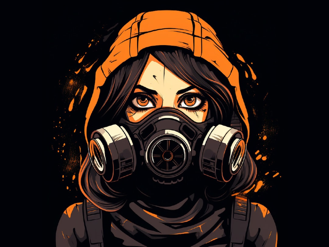 Gas Mask Girl Gaming Twitch PFP Post Apocalyptic Art - Etsy